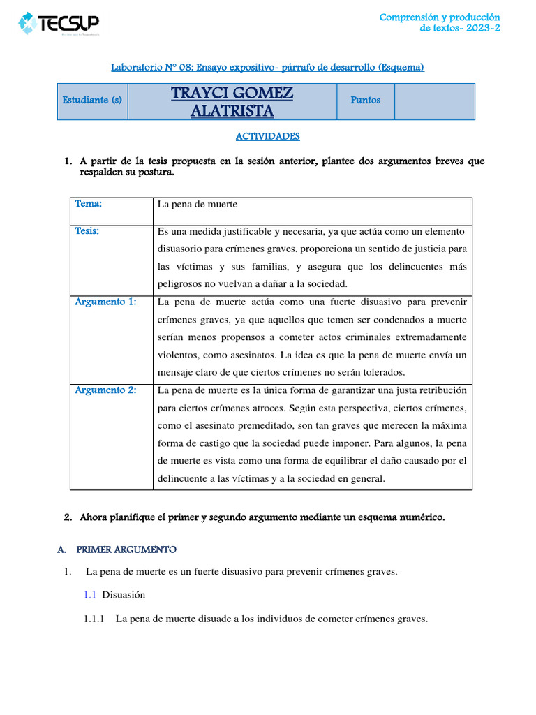 L8 - ENSAYO EXPOSITIVO - Párrafo de Desarrollo (Esquema) - 1 | PDF ... L8 - ENSAYO EXPOSITIVO - Párrafo de Desarrollo (Esquema) - 1 | PDF ...