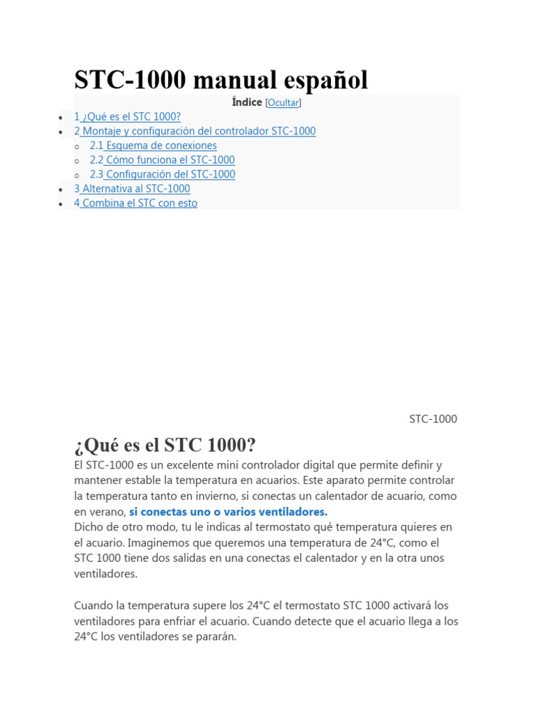 STC 1000 | PDF | Termostato | Acuario