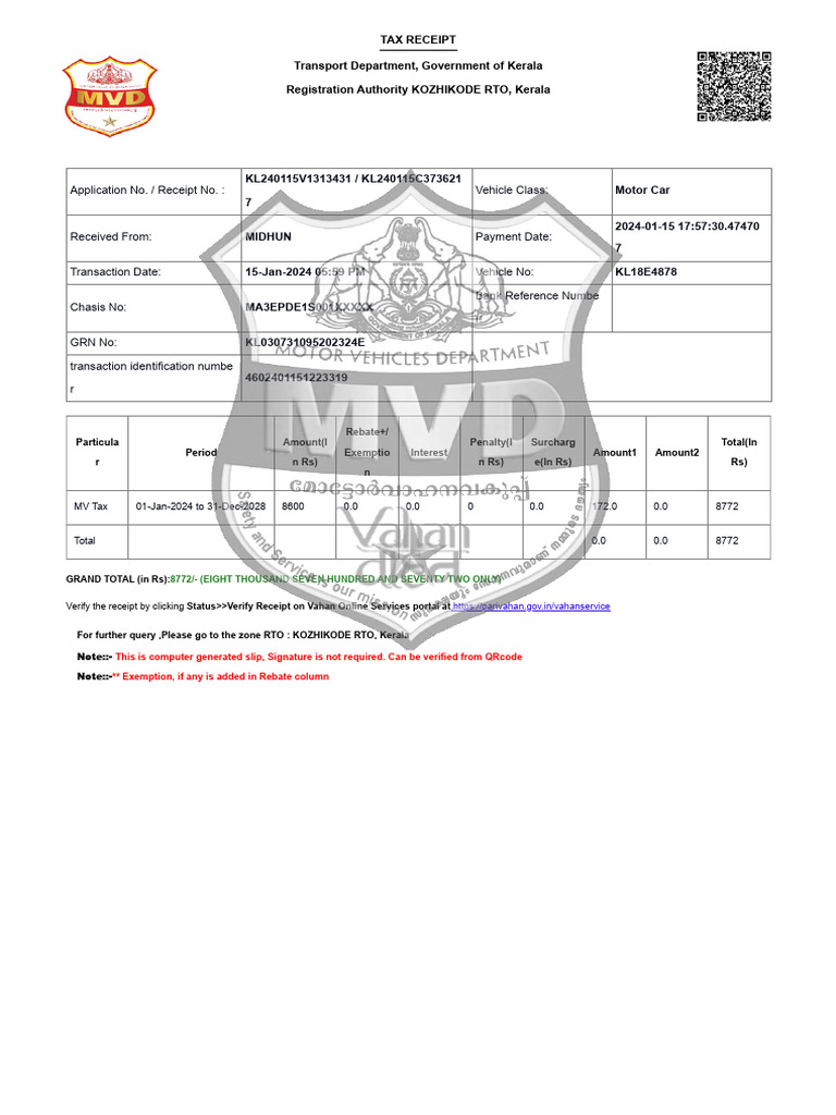 Tax Invoice Car | PDF | Receipt | Government Finances