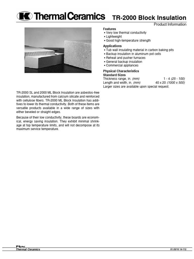 Block Insulation | PDF | Thermal Insulation | Thermal Conductivity