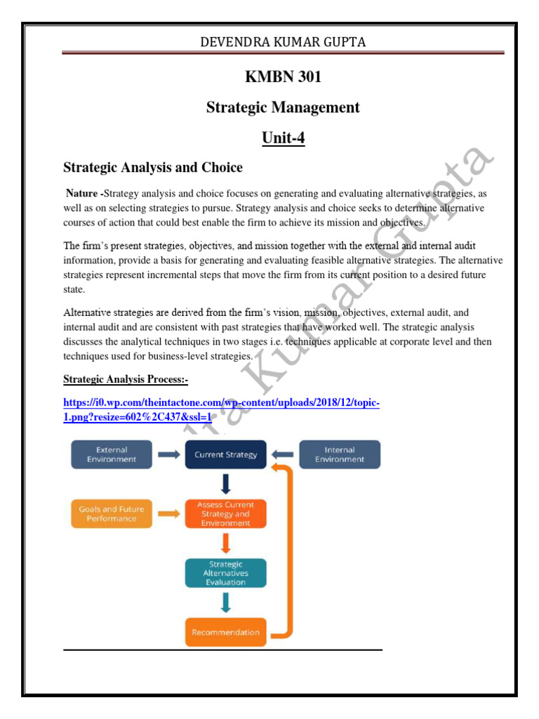 KMBN 301 Strategic Management Unit 4 | PDF | Strategic Management | Organizational Culture