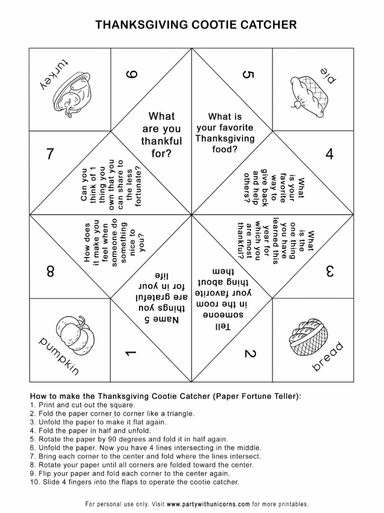 Thanksgiving Cootie Catcher | PDF