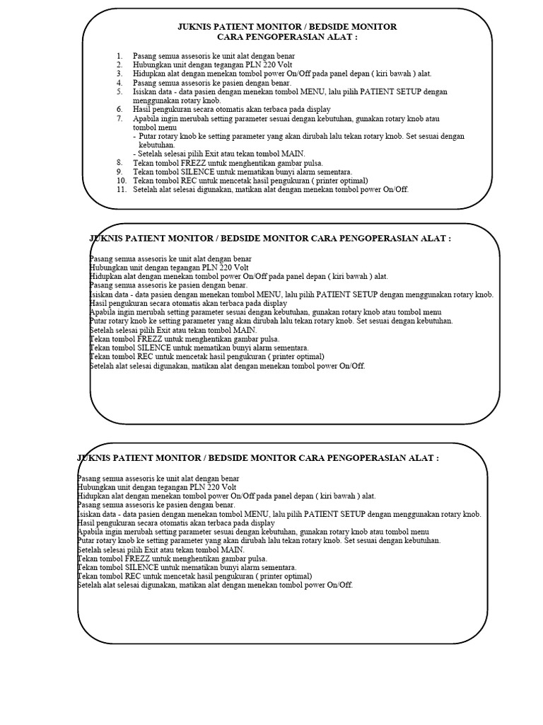 Cara Menghidupkan Patient Monitor | PDF | Kesehatan Holistik | Komputer