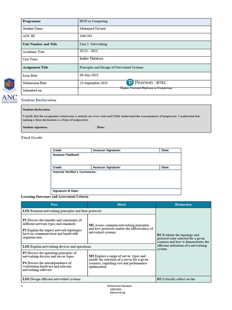 The Networking Assignment 1st Sem Pdf 