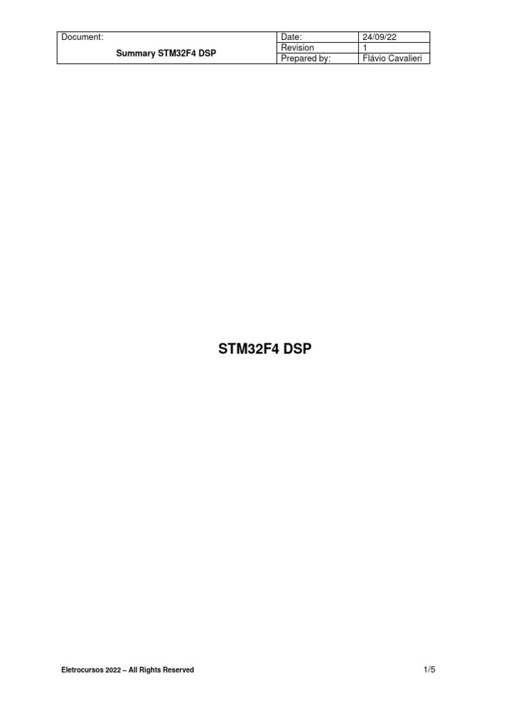 STM32F4 DSP Filter Implementation Guide | PDF | Digital Signal ...
