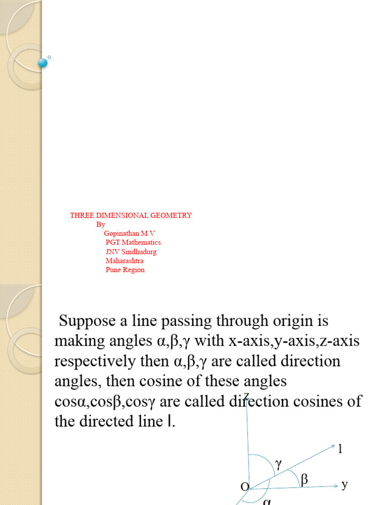 11 Three Dimensional Geometry 1 | PDF | Line (Geometry) | Euclidean Vector