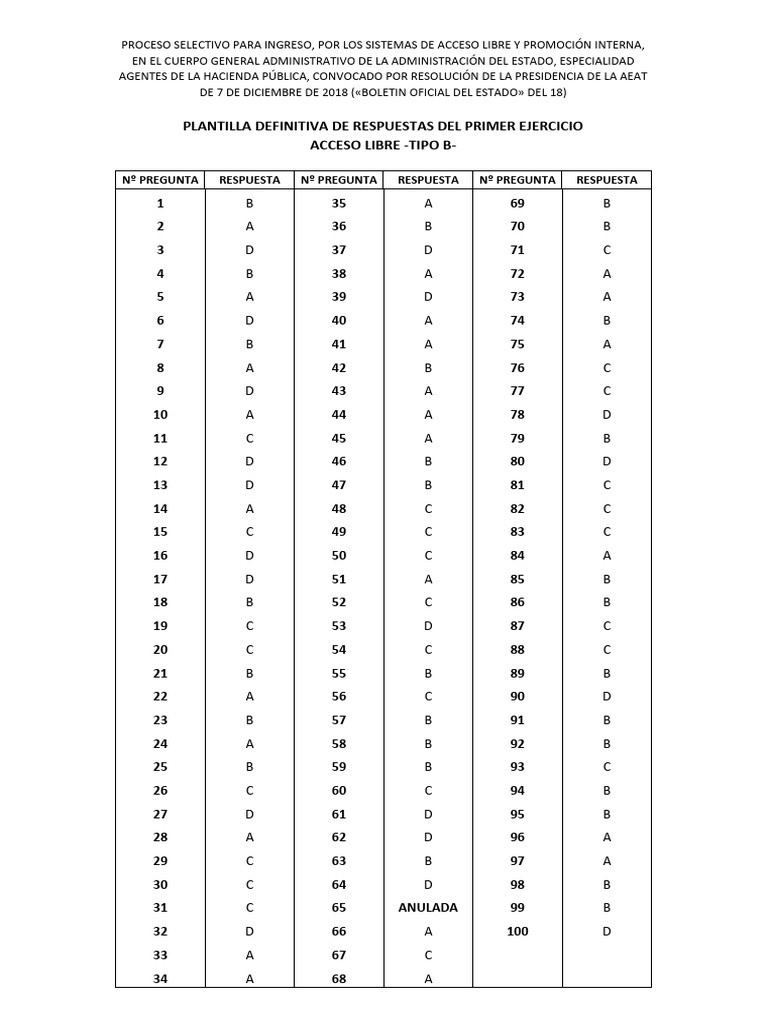 Plantilla Respuestas Primer Ejercicio Tipo B | PDF