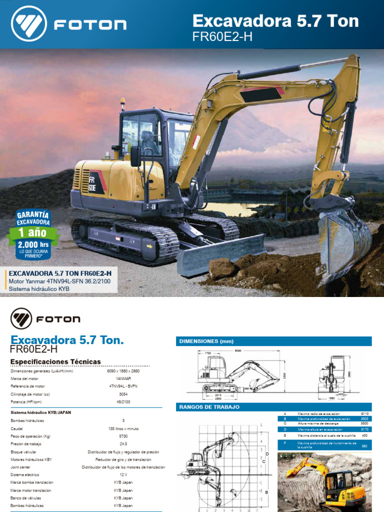 Ficha Tecnica Lovol FR60E2-H | PDF | Transporte | Tecnologías automotrices