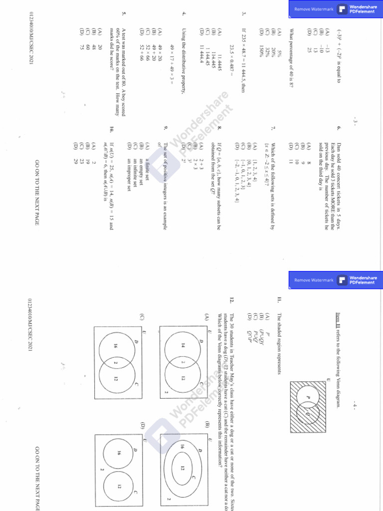 CSEC July 2021 Mathematics P1 | PDF