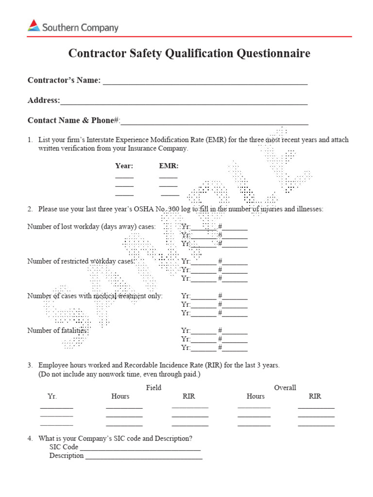SafetyQualificationQuestionnaire PDF4 | PDF