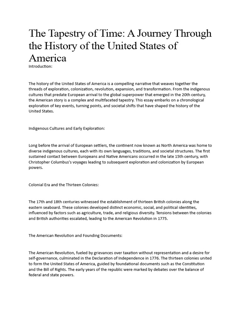USA History | PDF | The United States | European Colonization Of The ...
