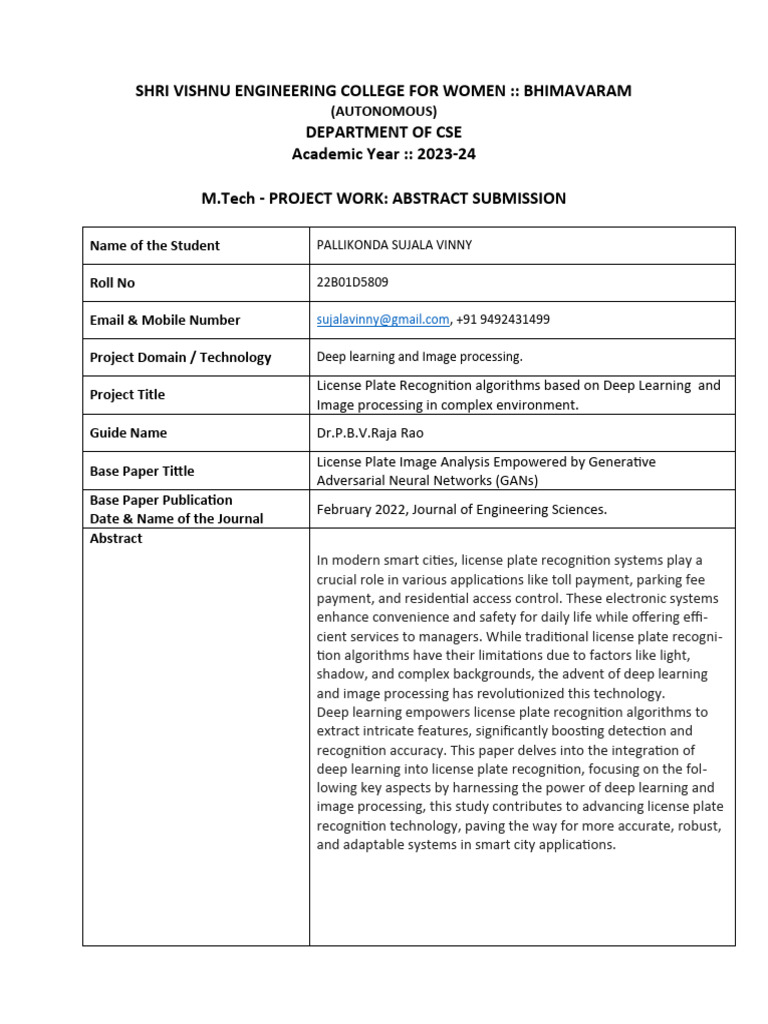 License Plate Recognition Pdf Deep Learning Learning
