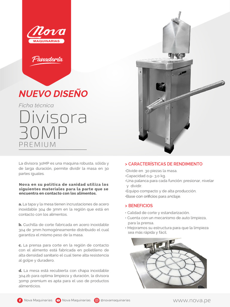 Divisora 30 MP Premium 2023 | PDF | Acero | Materiales