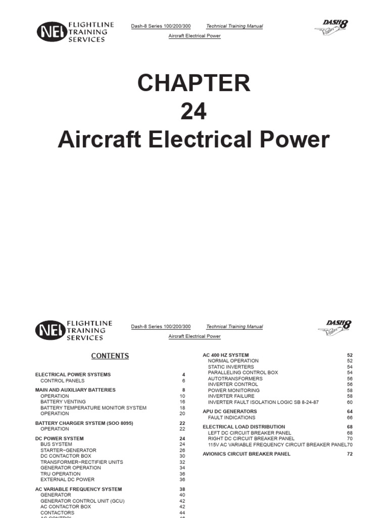 Dash 8 Classic 24 ELEC Dec 2017 R00 BW | PDF | Alternating Current | Power Inverter