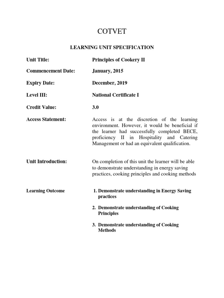 3 - Principles of Cookery II | Download Free PDF | Learning | Cooking