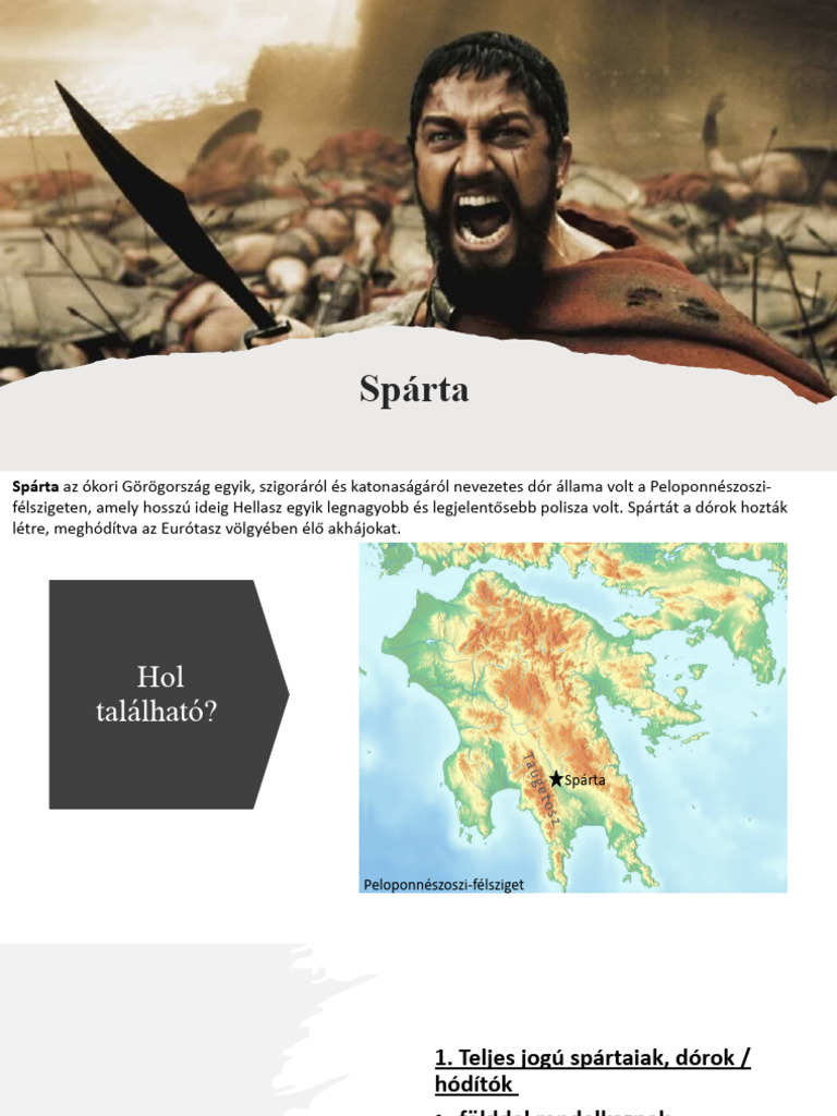Spárta (power point prezentáció) | PDF