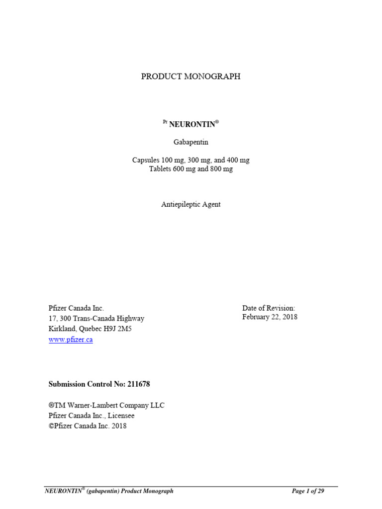 Product Monograph: WWW - Pfizer.ca | PDF | Pharmacokinetics ...