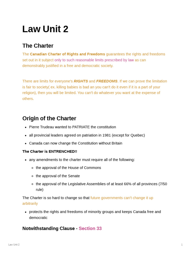 law Unit 2 | PDF | Rights | Political Charters