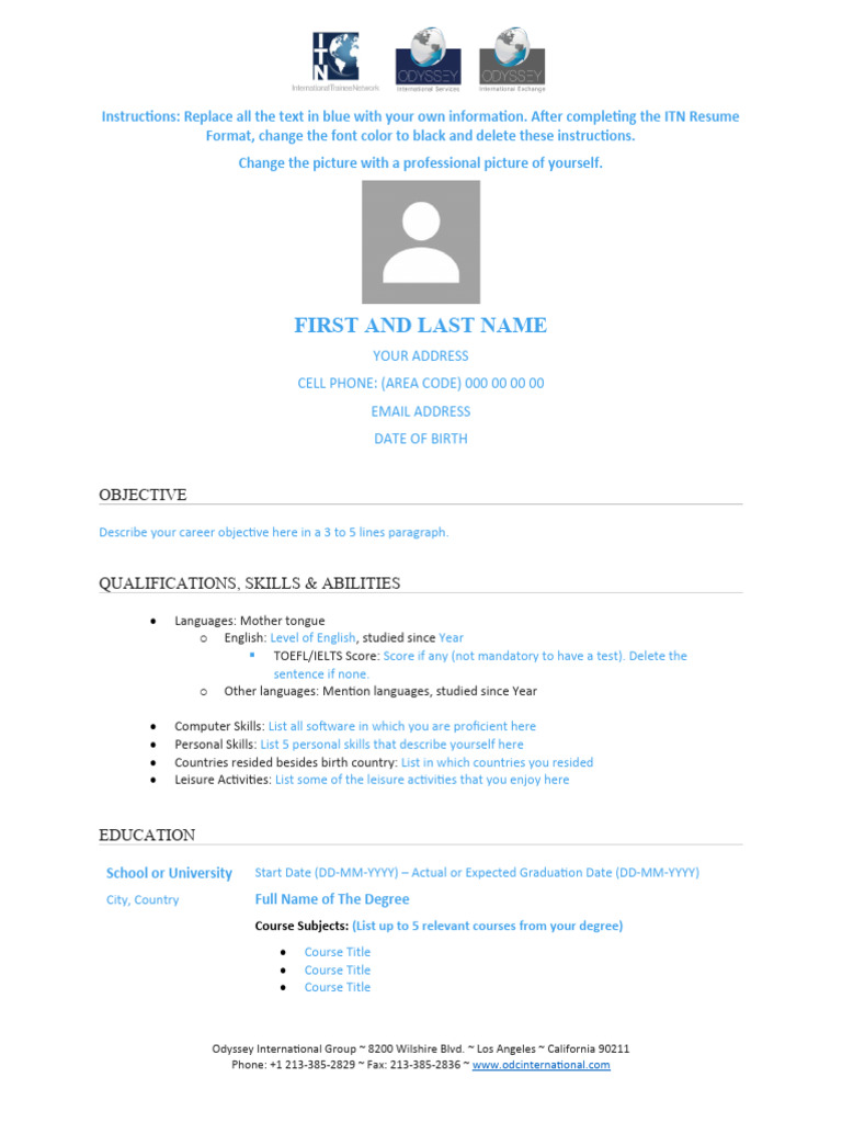 ITN Resume Format | PDF | Computing