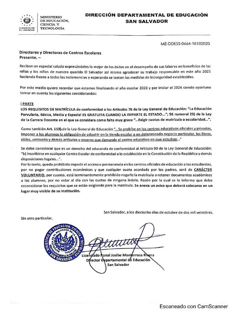 Memo Gratuidad de La Educación 2024 - Compressed | PDF