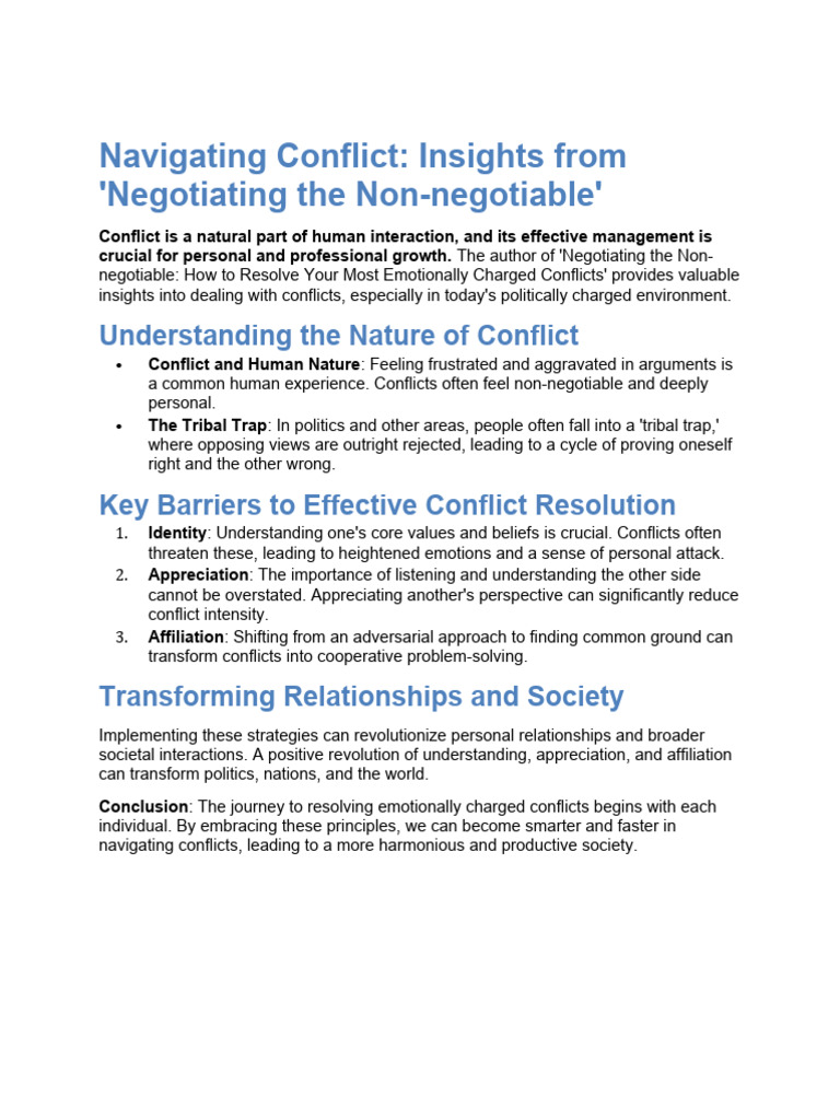 Negotiating The Non Negotiable Pdf