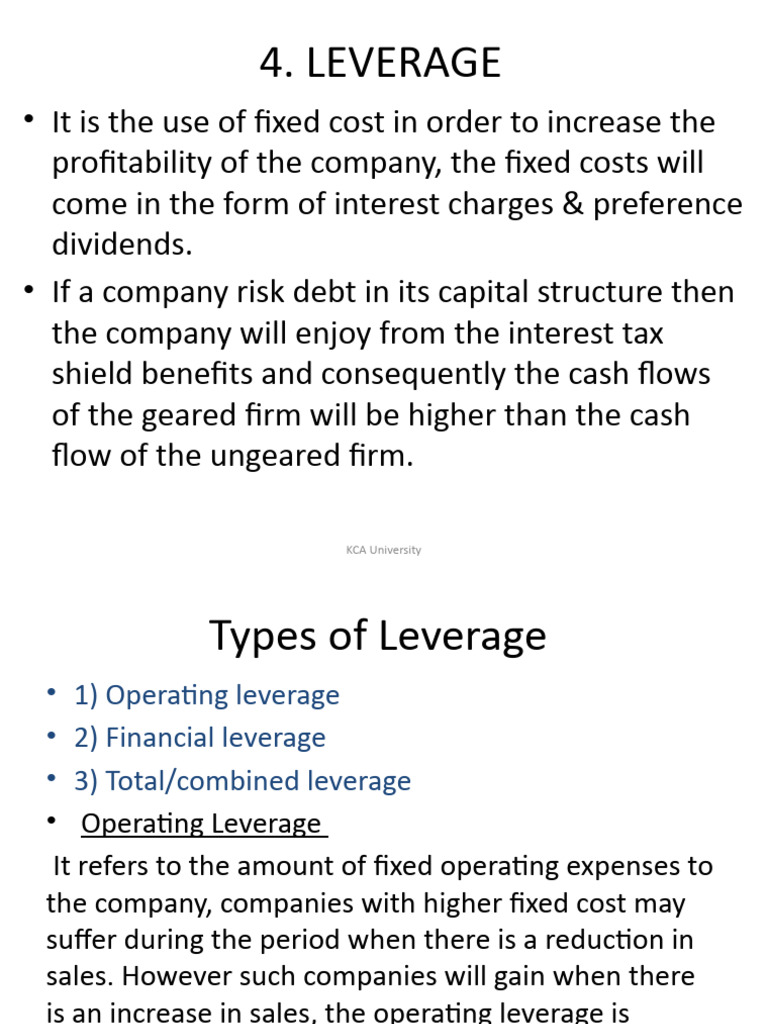 Leverage | PDF | Capital Structure | Business Economics