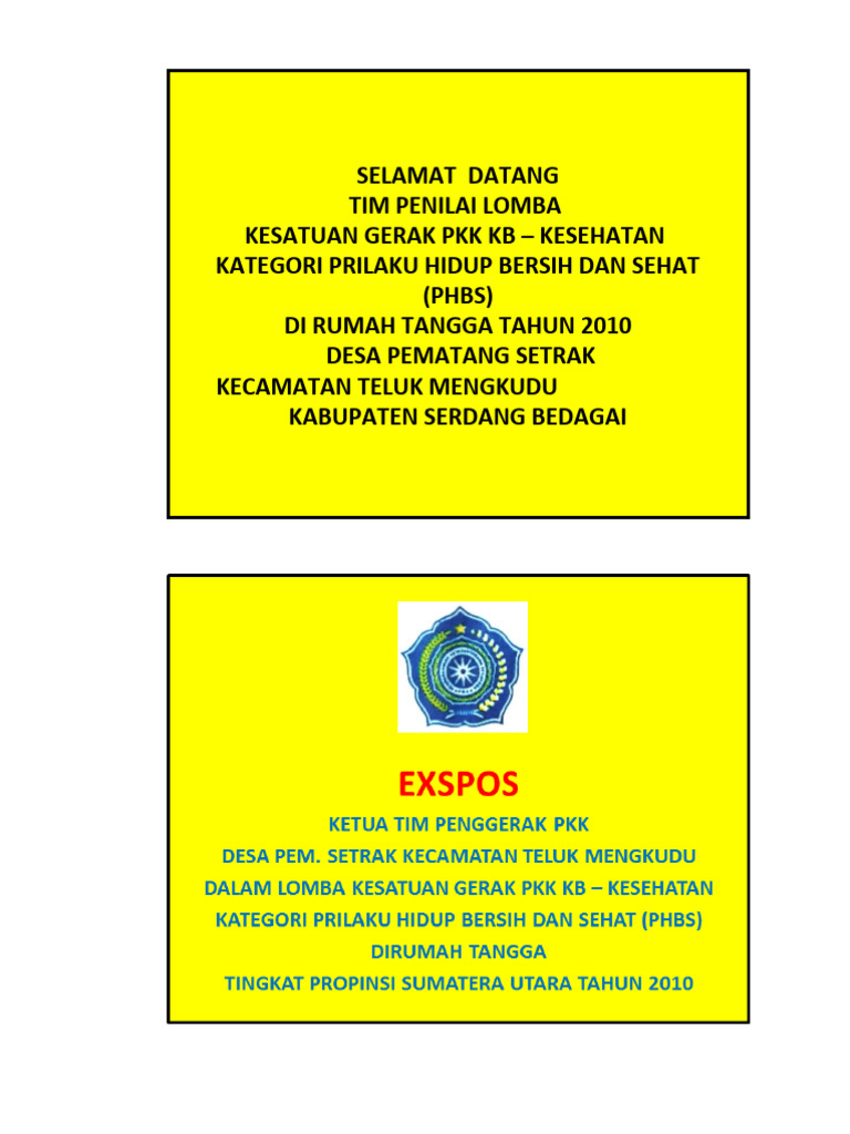 Program PHBS Desa Pematang Setrak 2010 | PDF