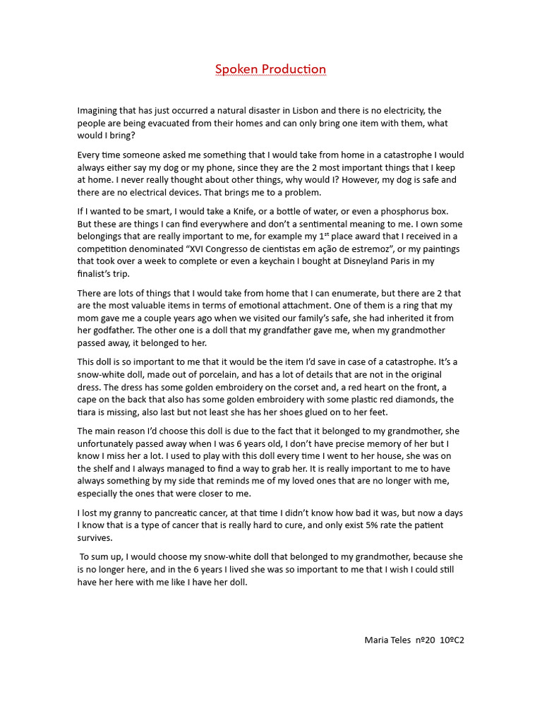 Spoken Production | PDF