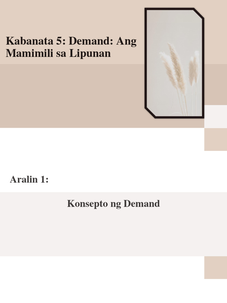 Kabanata 5. Aralin 1. Konsepto NG Demand | PDF