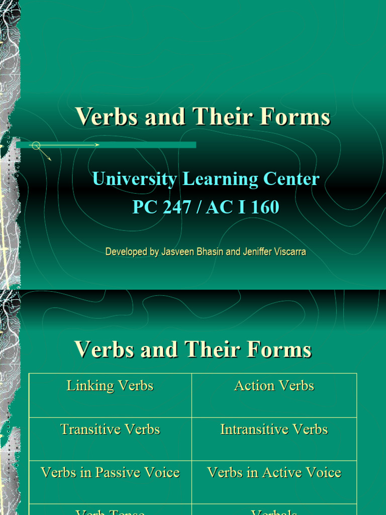 Verbs and Their Forms | PDF | Verb | Perfect (Grammar)