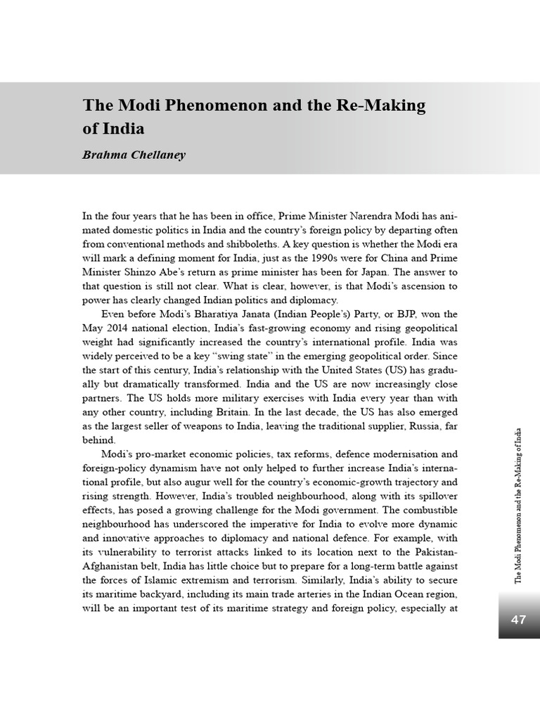 The Modi Phenomenon and The Re Making of India | Download Free PDF ...