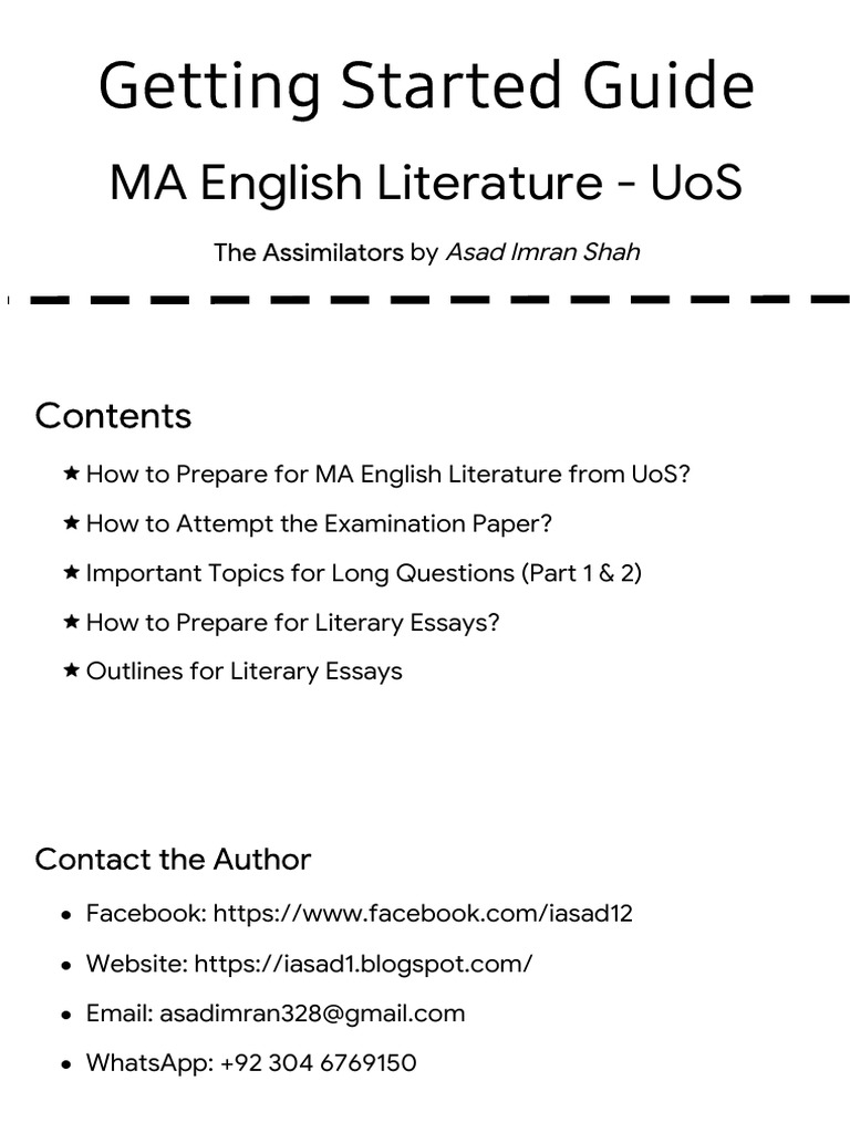 Getting Started Guide | PDF | Poetry | Essays