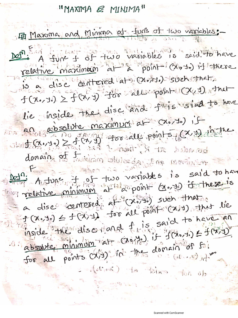 Maximum and Minimum Value | PDF