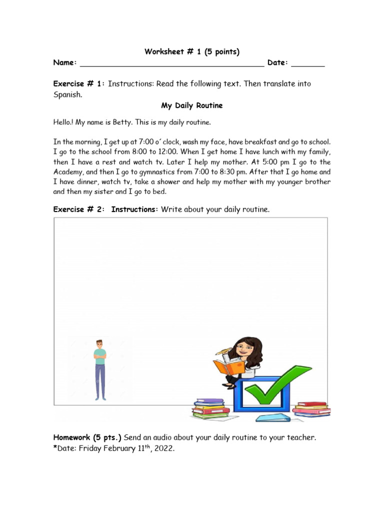 Daily Routine Writing | PDF