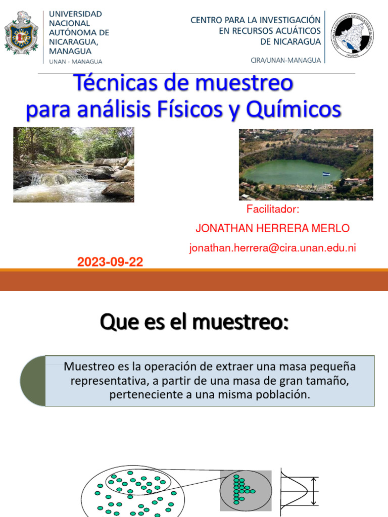 Técnicas Muestreo FQ Cira | PDF | Agua | Muestreo (Estadísticas)
