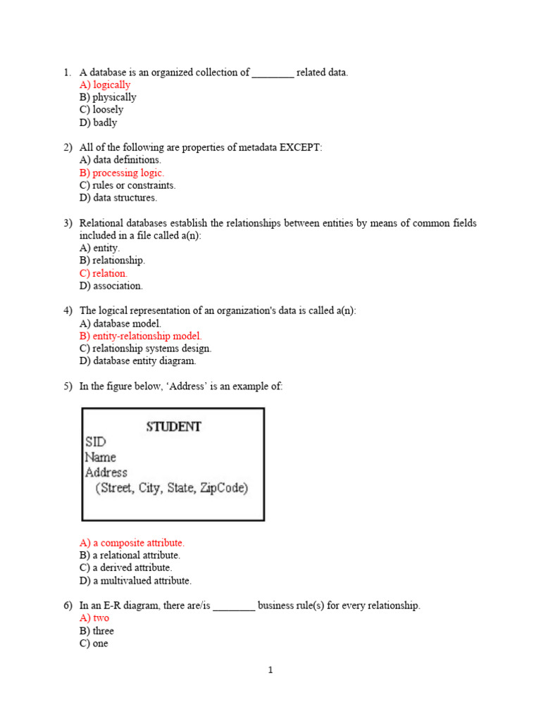 FinalExam2023-Revision | PDF | Relational Database | Applied Mathematics