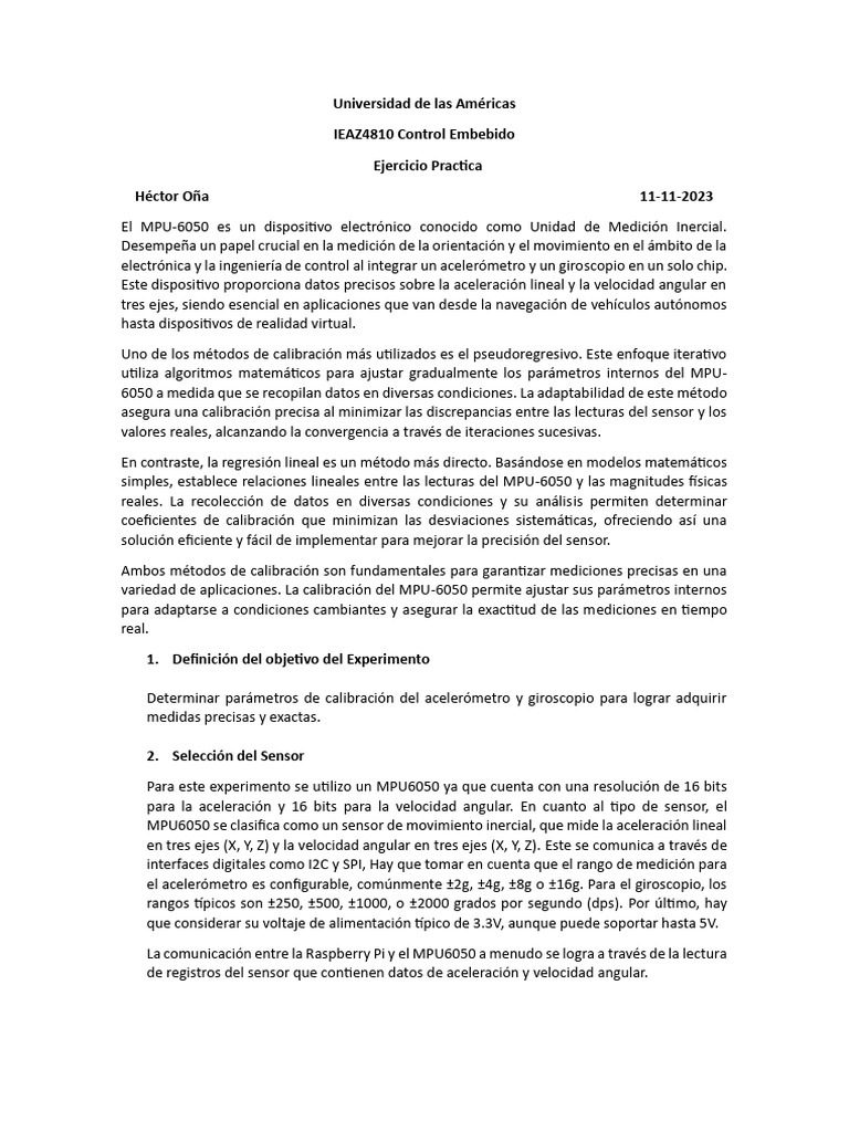 Sistema Embebido | PDF | Regresión lineal | Medición
