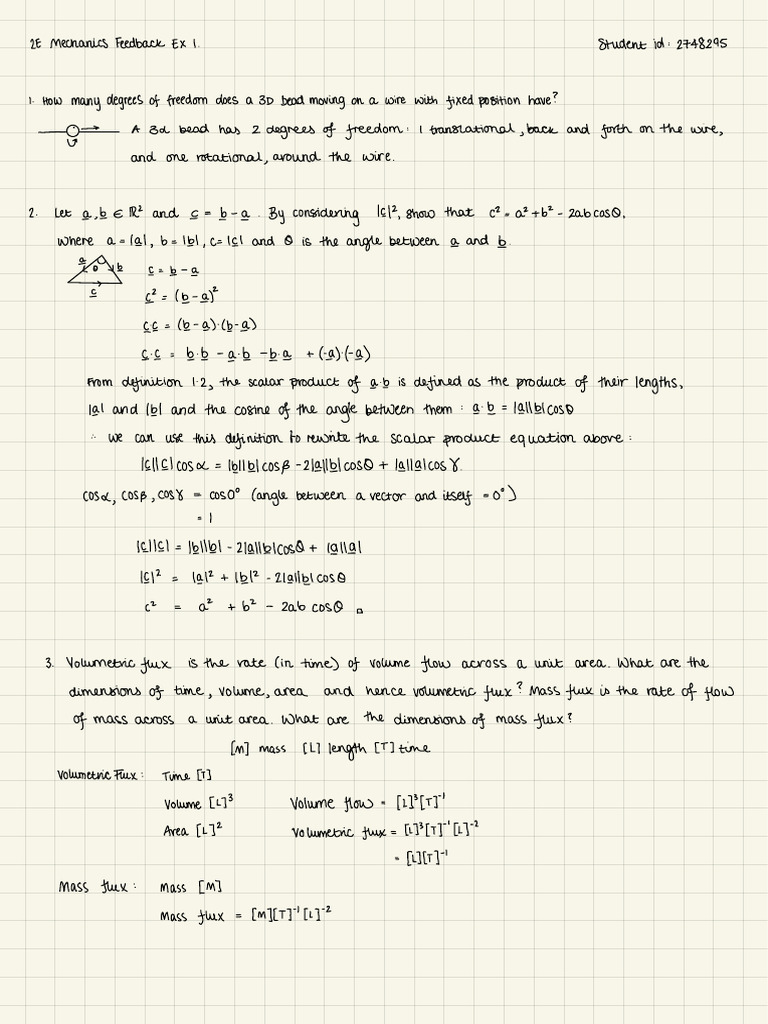 Maths 2E - Mechanics Feedback Ex 1 | PDF | Mathematical Objects | Mathematics