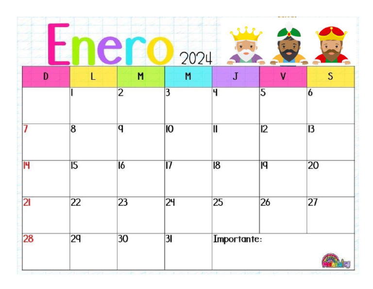CALENDARIO Enero | PDF