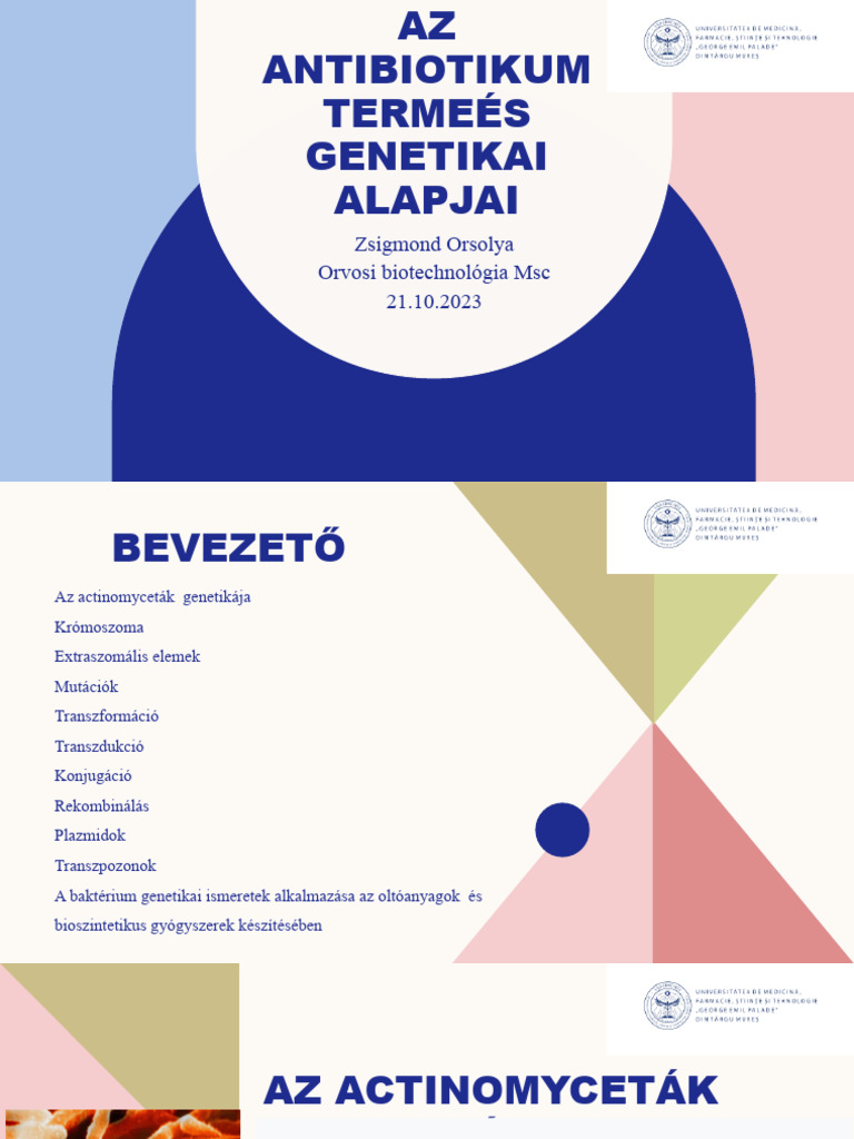 Az Antibiotikum Termeés Genetikai Alapjai-Zsigmond Orsolya | PDF
