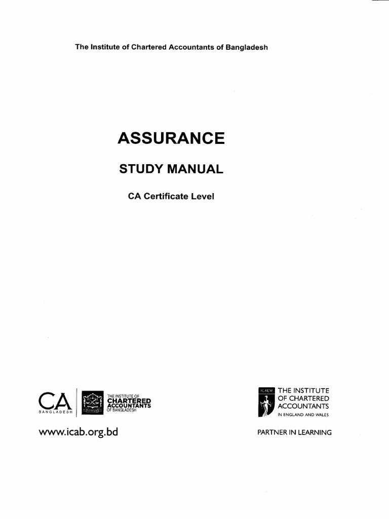 ICAB Assurance Study Manual Overview | PDF | Audit | Financial Audit