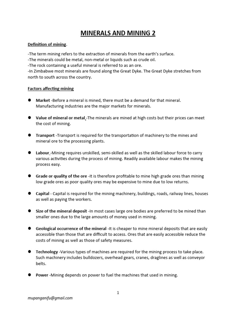 Form 2 Mining. | PDF | Mining | Surface Mining