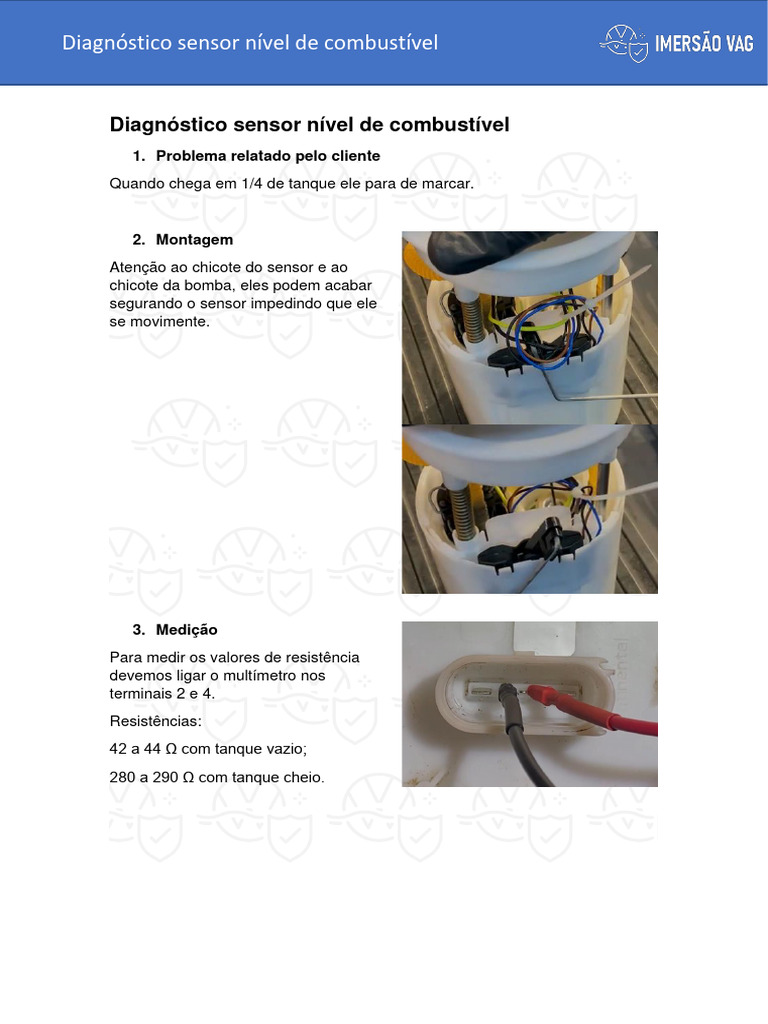 Diagnóstico Sensor Nível de Combustível | PDF