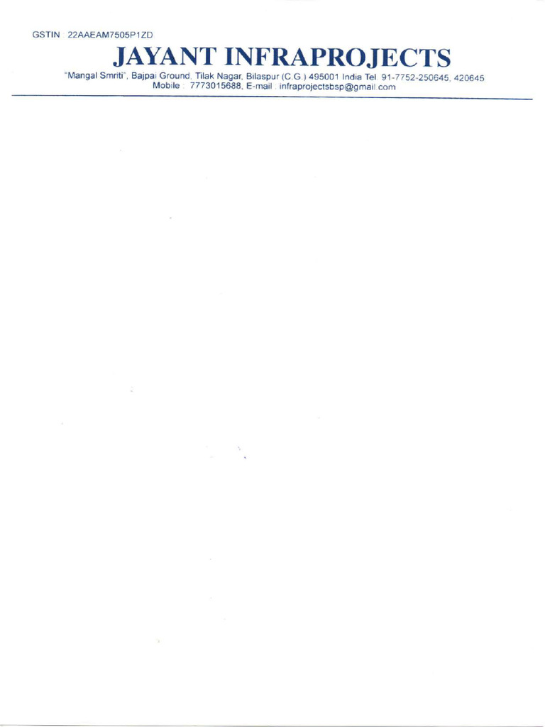 Jayant Infraprojects | PDF