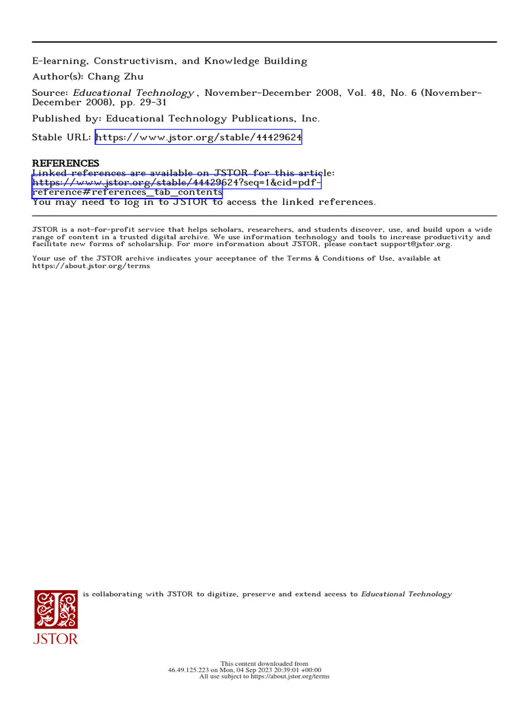 Zhu ElearningConstructivismKnowledge 2008 | PDF | Educational Technology | Constructivism ...