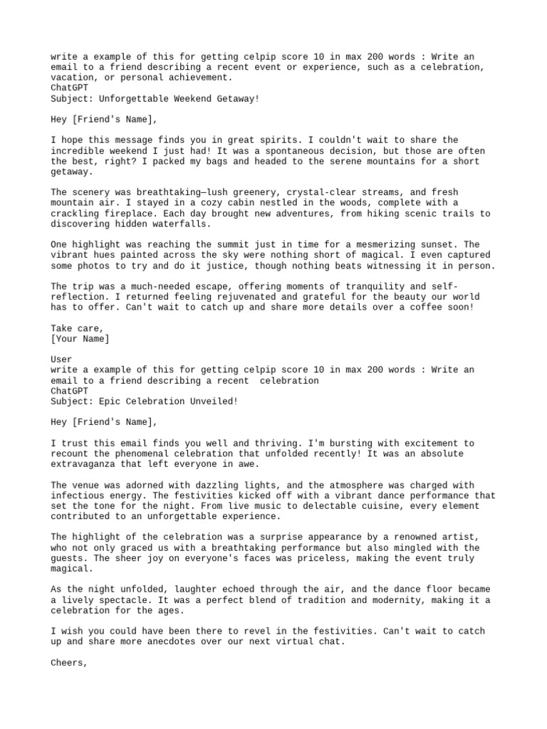Writing Test 1 Examples PDF