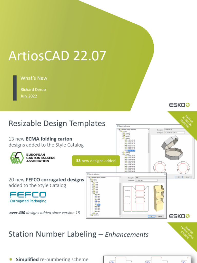 ArtiosCAD 22.07 Whats New | PDF
