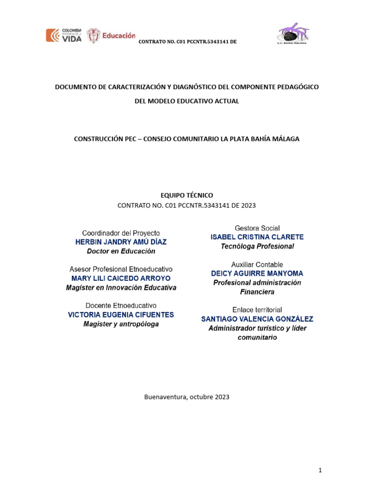 2 - Documento de Caracterizacion y Diagnostico Del Componente Pedagogico Del Modelo Educativo ...