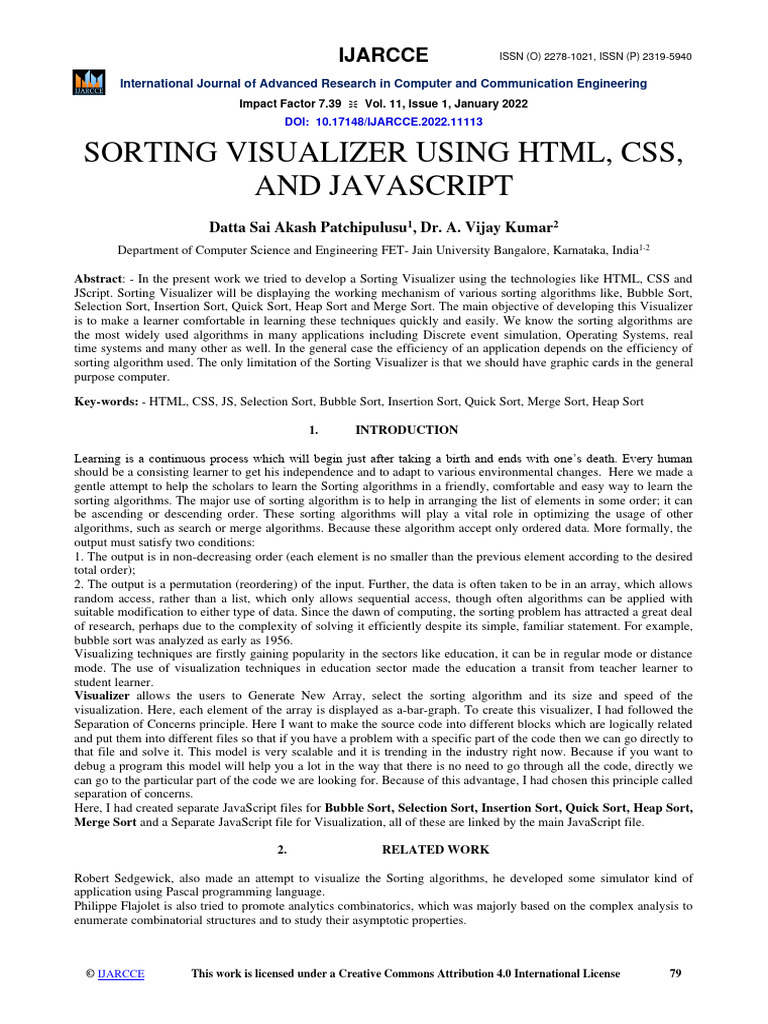 Ijarcce 2022 11113 | PDF | Java Script | Html Ijarcce 2022 11113 | PDF | Java Script | Html