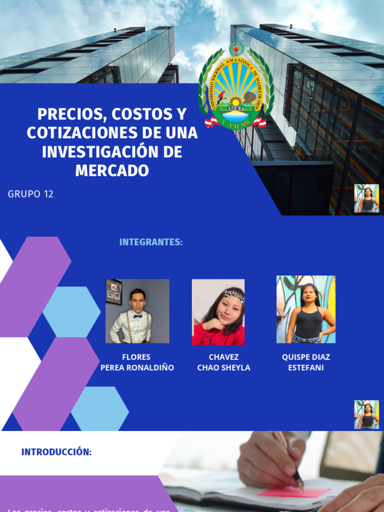 Grupo 12 Costos, Precios y Cotizaciones de Un Estudio de Mercado G12 | PDF | Crecimiento ...